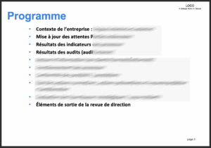 Exemple de revue de direction ISO 9001 version 2015 - Certification QSE